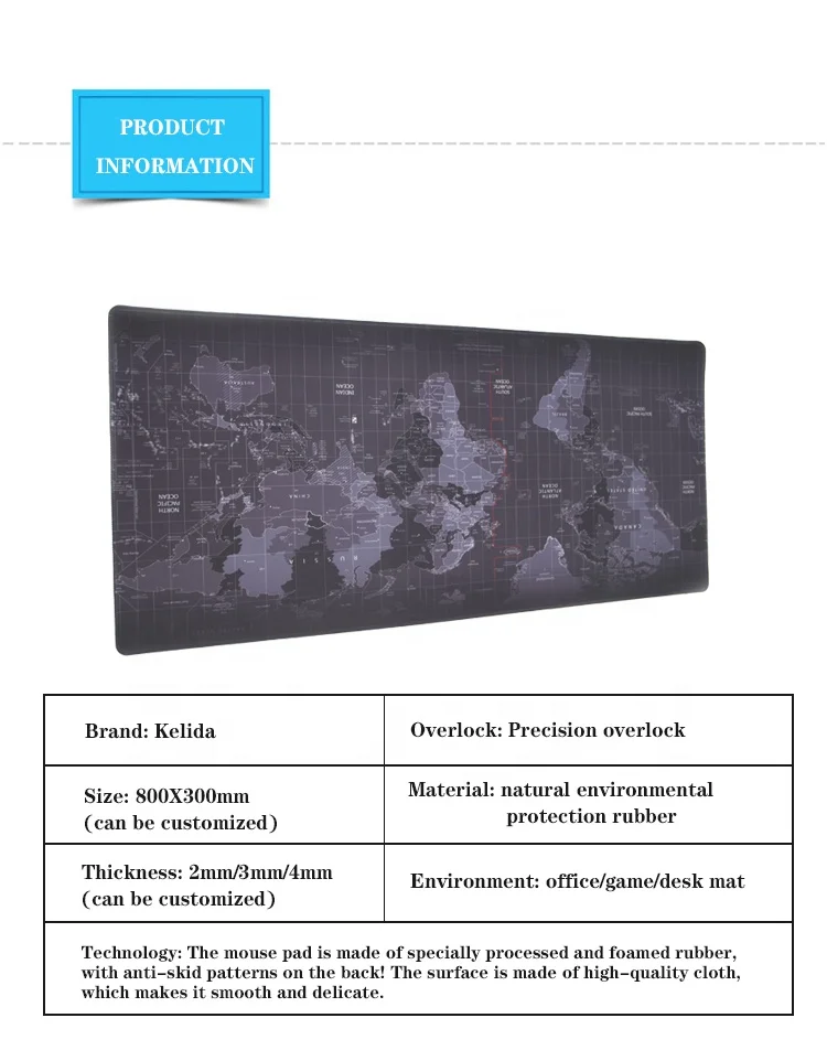 World Map Gaming Large Gamer Big Computer Office Desk Keyboard Pad ...