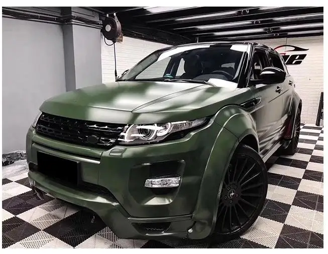 New Design Satin Army Green Vinyl for Car Wrap - Aiks