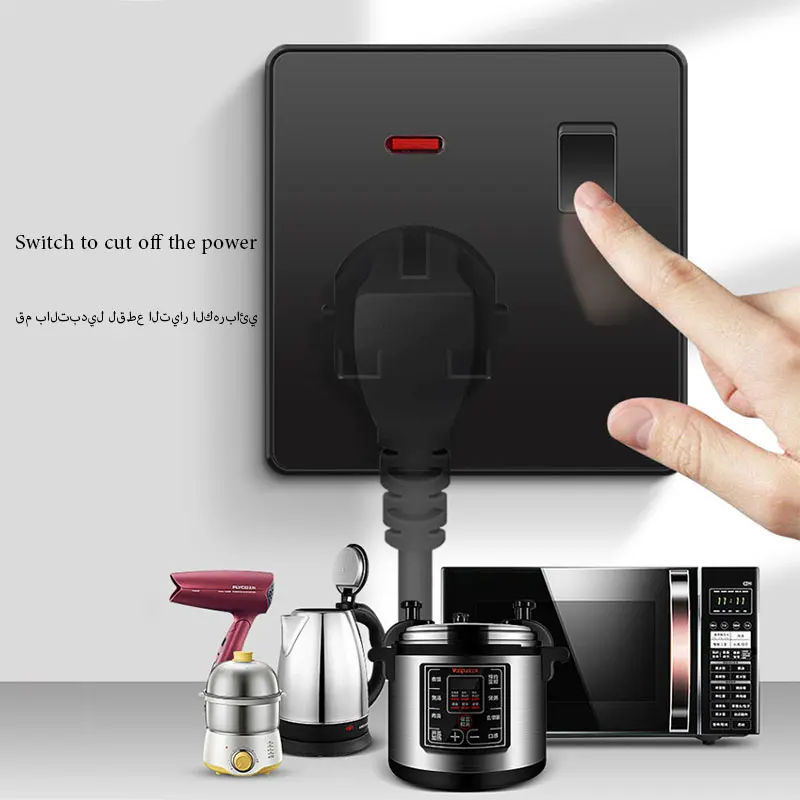 Black Uk 13a Light Button Switch,Universal Usb C 18w Smart Fast ...