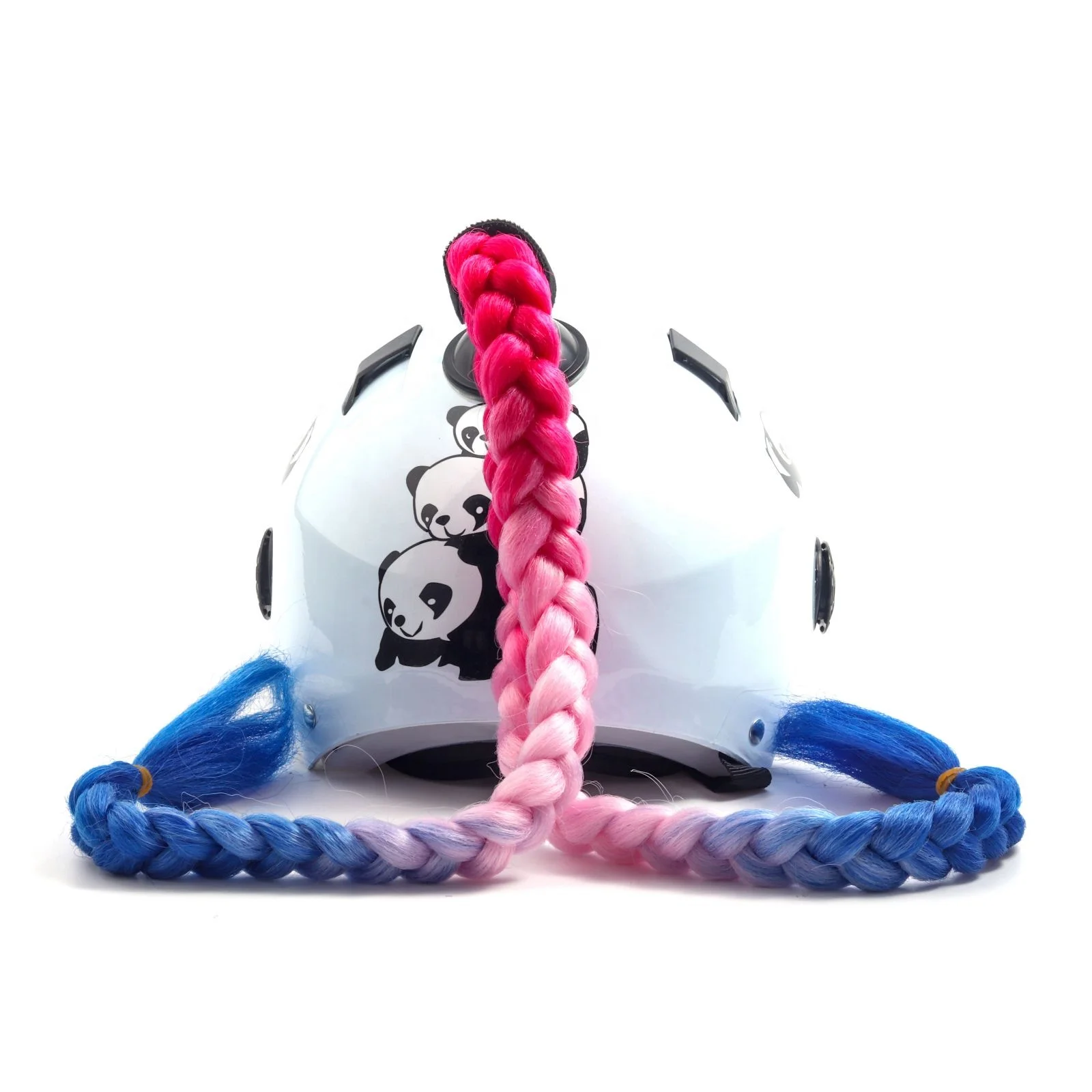 Helmet Ponytail Dual Pigtails Twist Braids Hair For Motorcycle Bike ...