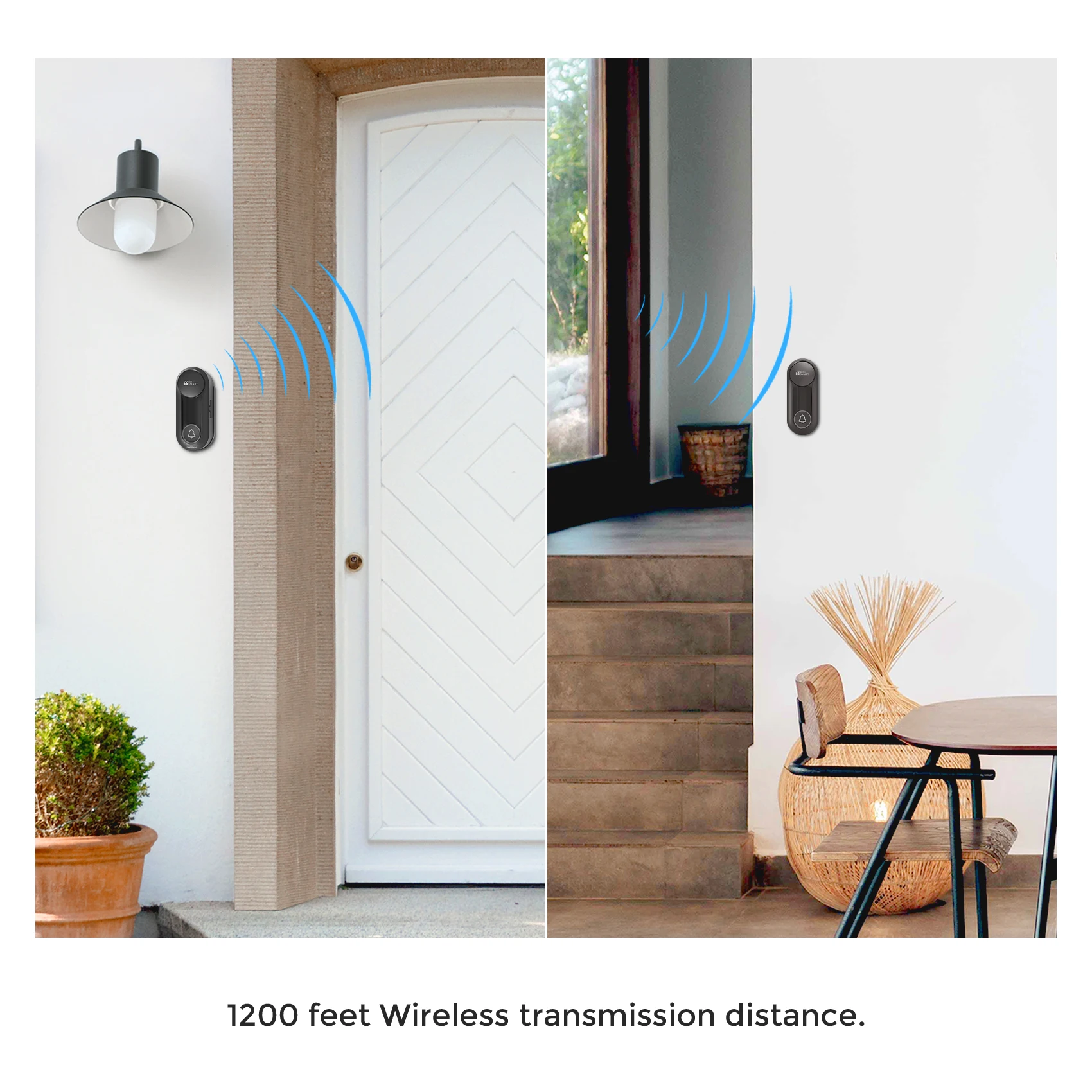 Wireless Full Duplex Audio Intercom Doorbell System Waterproof with 8 ...
