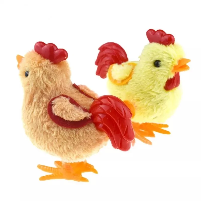 Clockwork Plush Chicken Cock Jump Wind Up Funny Small Bird Plush Toy ...