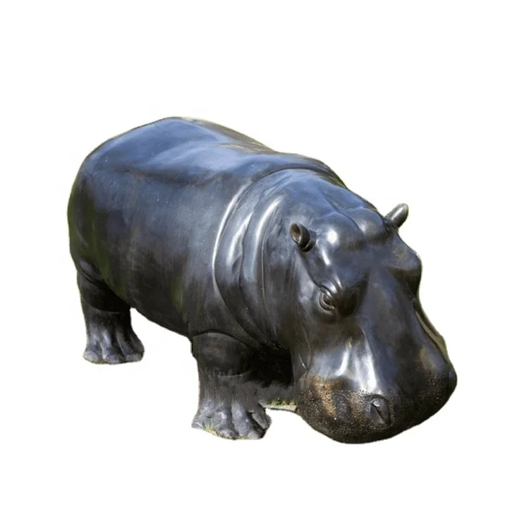 Customize Outdoor Fiberglass Hippo Statue Sculpture Life Size ...