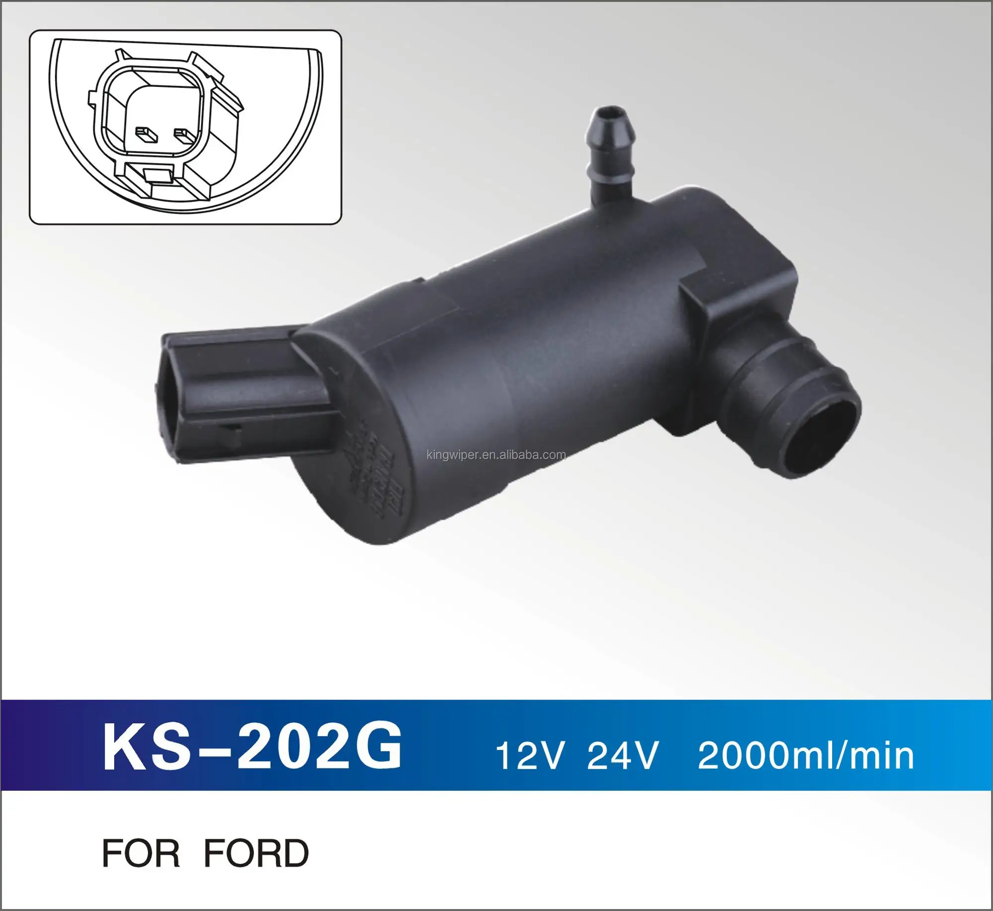 KS-202G挡风玻璃12V 24V 1231599 1357105 1S7117K624DD 1S7117K624DC 1357105清洗泵，适用于福特流量2000毫升/分钟 ...