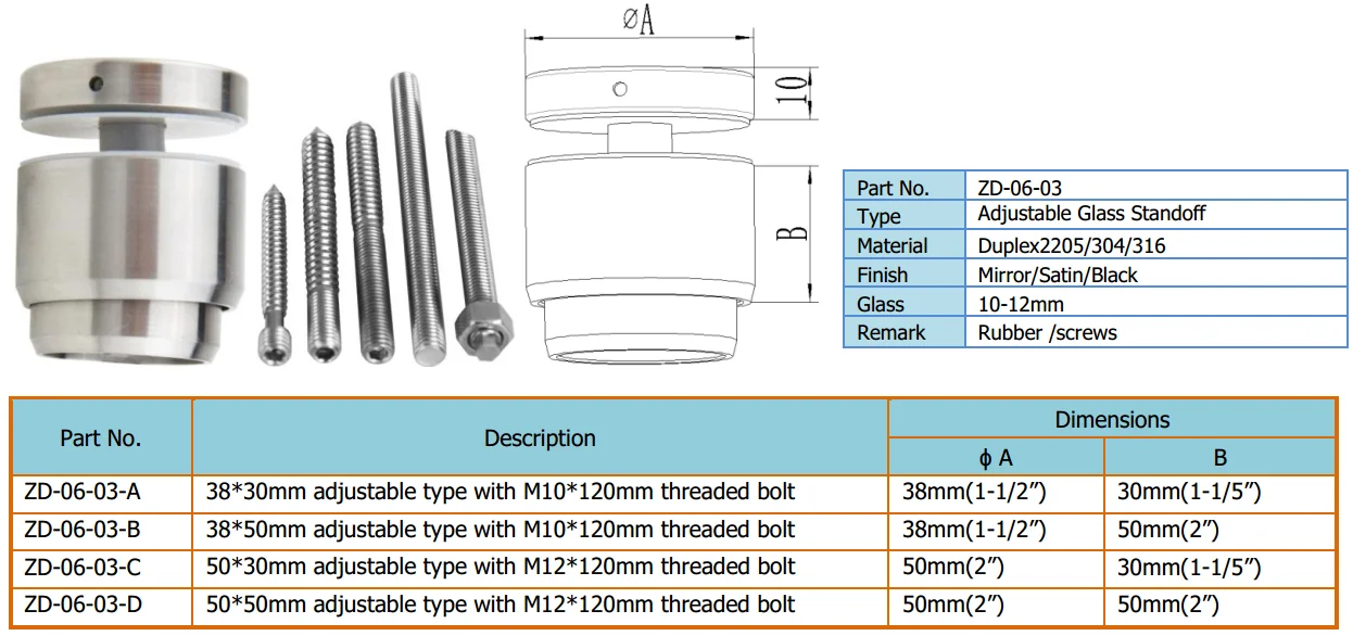 Smart Glass Railing Standoff Holders - Durable & Stylish