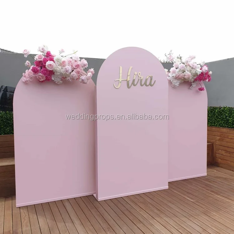 Wedding Stage Pink Flower Backdrop Arch Stand PVC