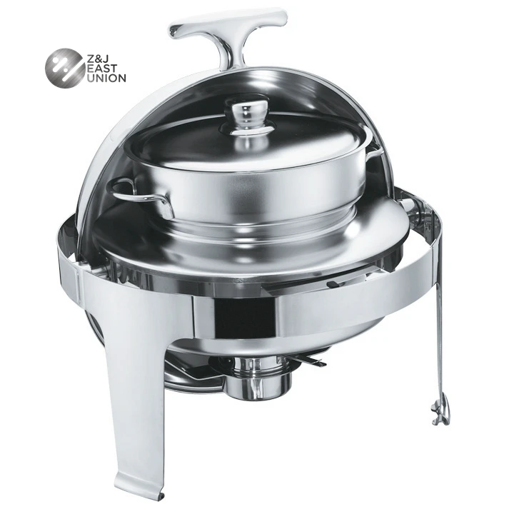 Stainless Steel Round Roll Top Chafing Dish With Optional 10ltr Soup ...