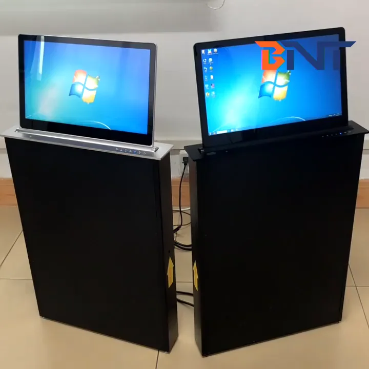 Conference Table Smart Remote Control Motorized Pop Up Lcd Monitor Lift ...
