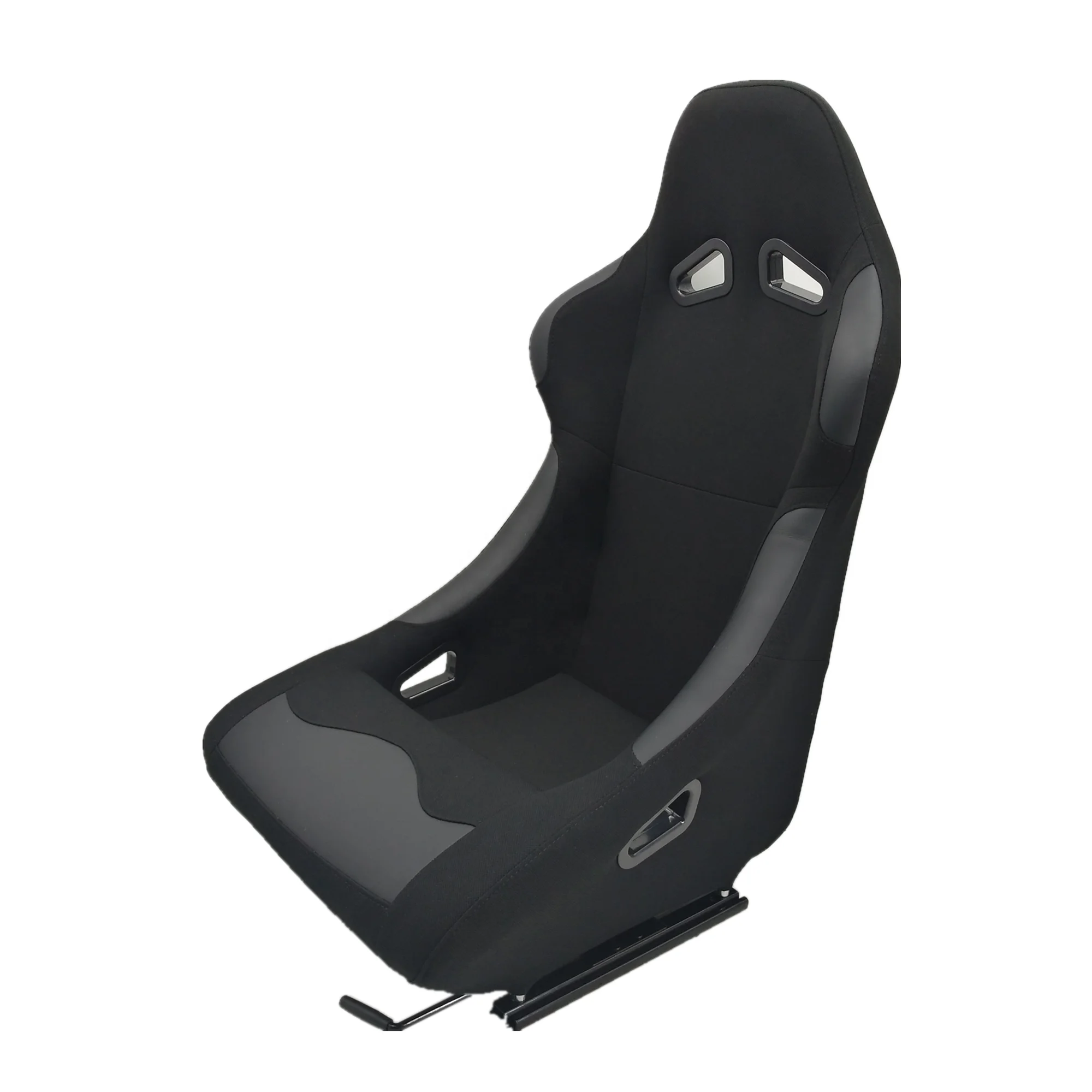 Bucket Seat for Racing Car - Black Cloth with Single Slider