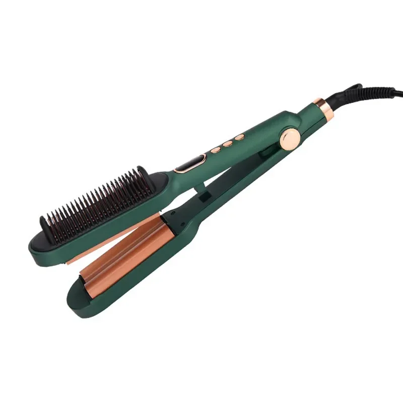 2in1 Negative Ion Portable Hot air Comb Flat Iron Dual Voltage ...