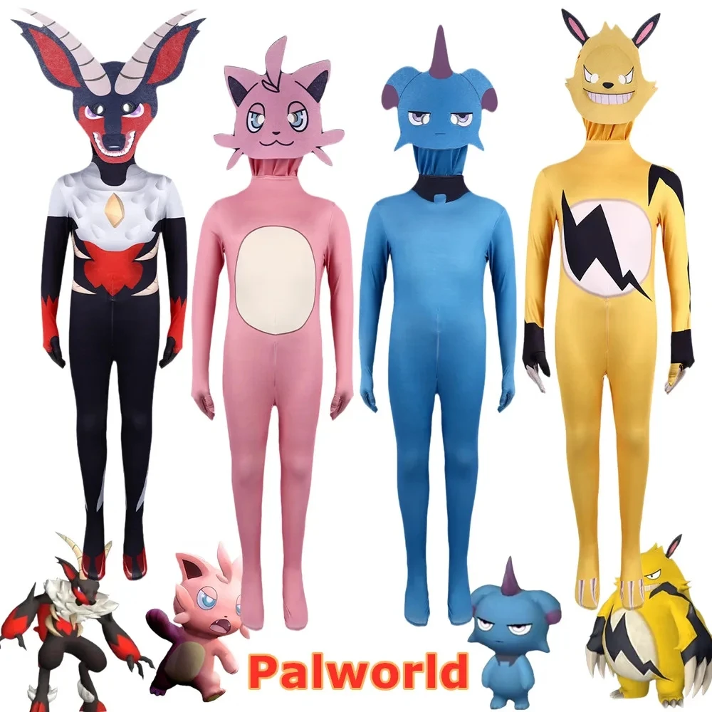 Game Palworld Cosplay Bodysuit For Kids Adult Funny Grizzbolt Role-play ...