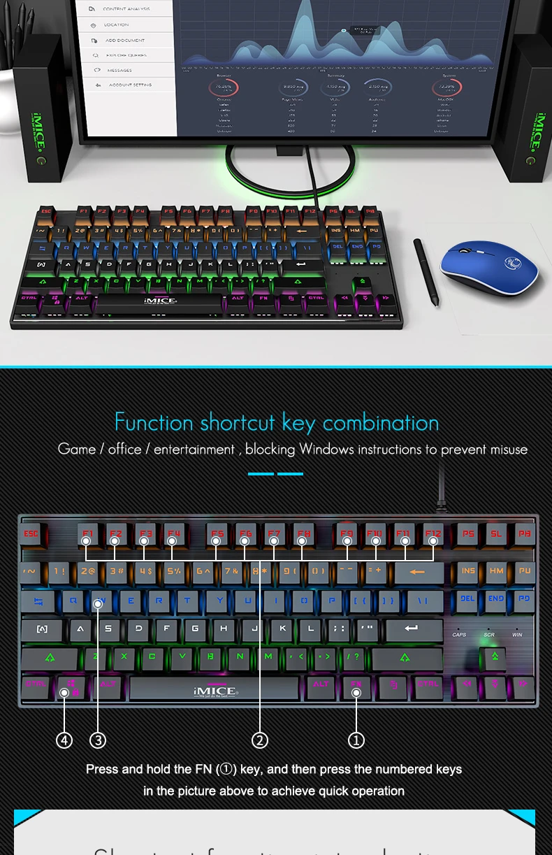 Mk-x60 Imice Factory Brand Usb Wired Professional Gaming Mechanical ...