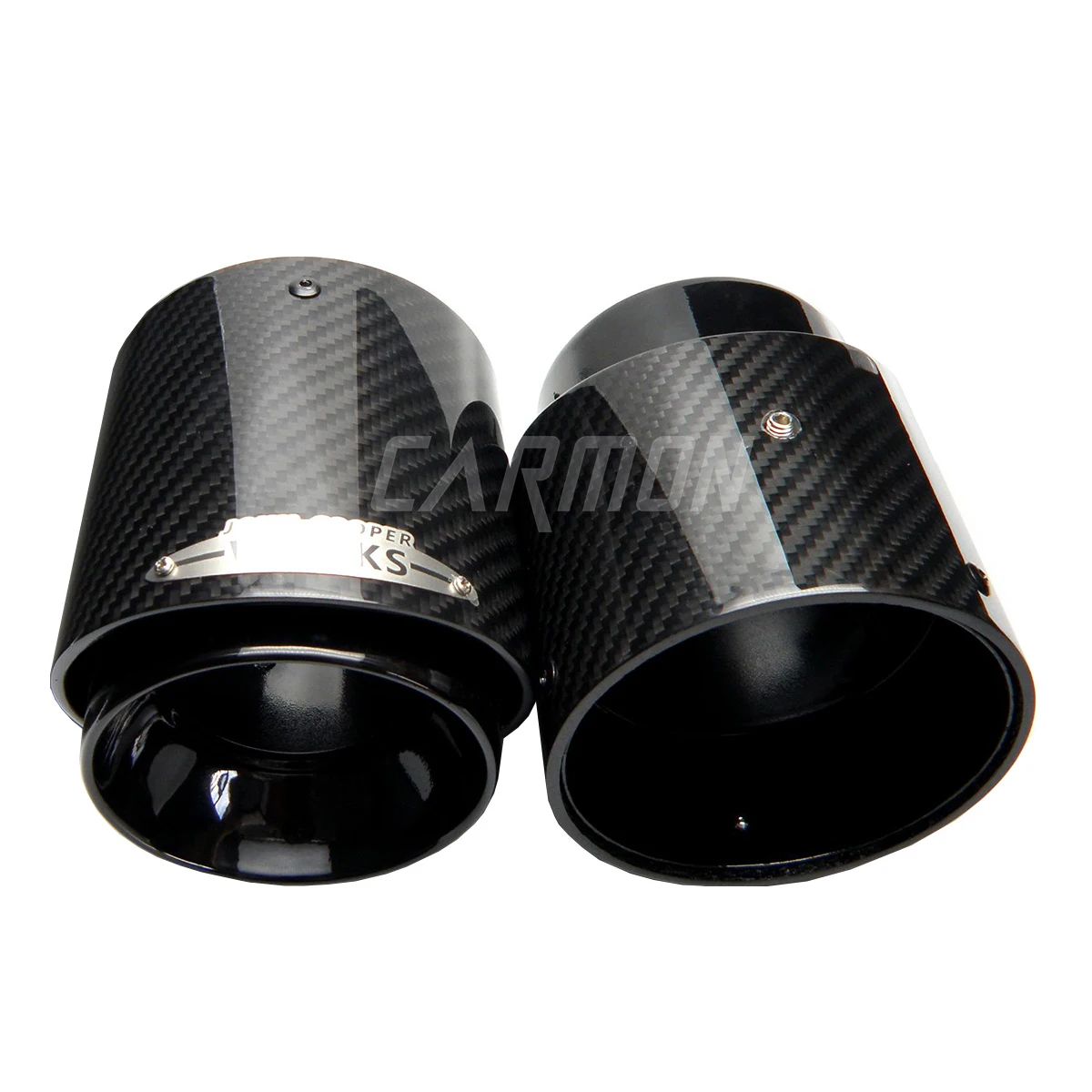 Mini Cooper JCW Carbon Fiber Exhaust Muffler Tips Black Pipe Tail Pipe ...