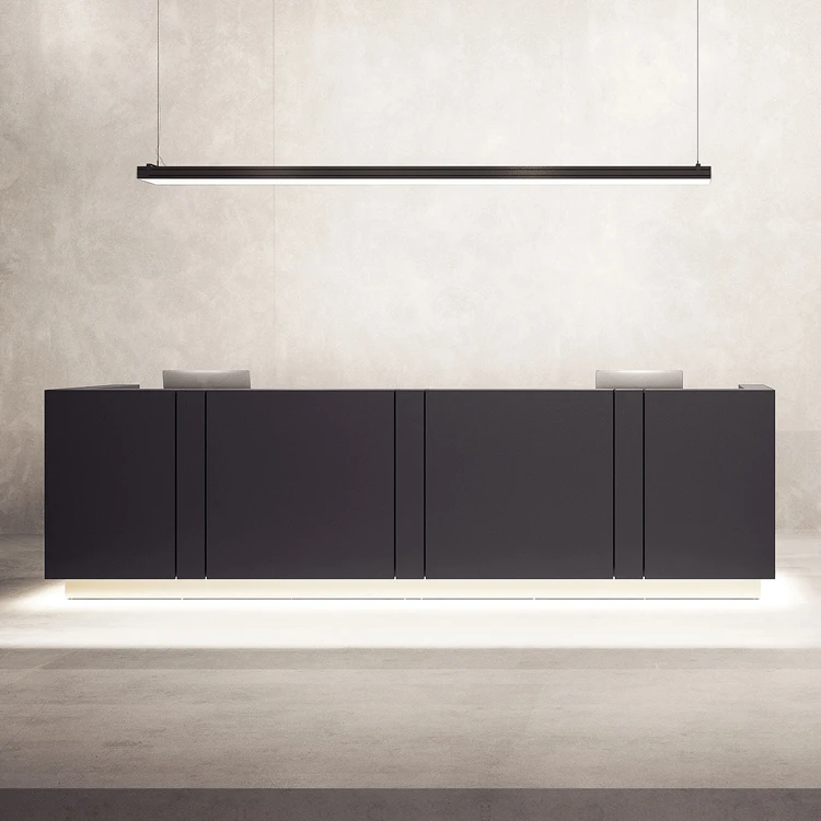 Office Furniture Dark Brown Wooden Reception Desk - Buy Modern ...