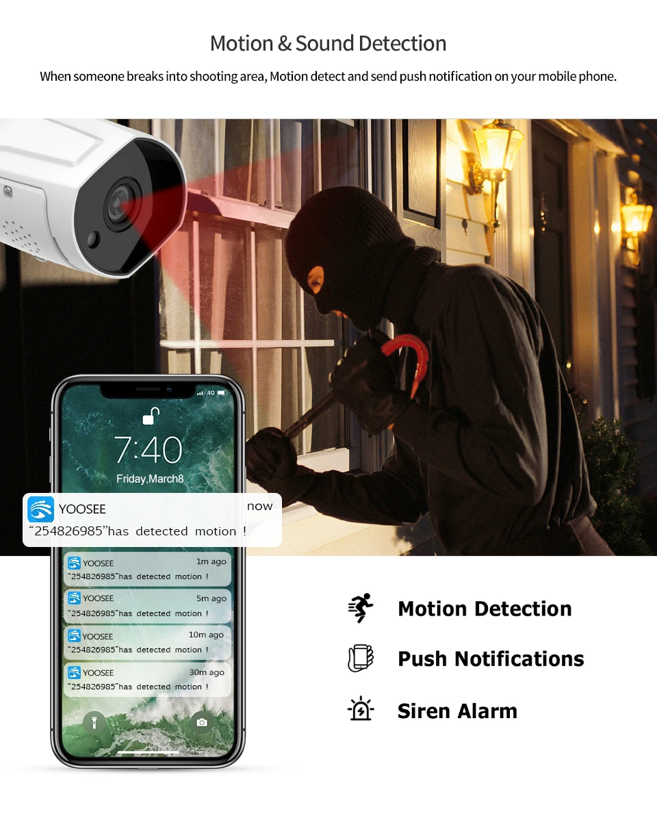 Yoosee Ip Camera Wifi 1mp 2mp 3mp Cctv Bullet Outdoor Camera Onvif With ...