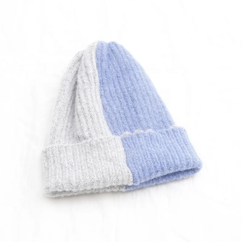Multi-colored Hat Knitted 2 Tone Winter Caps For Women Oem Acrylic ...