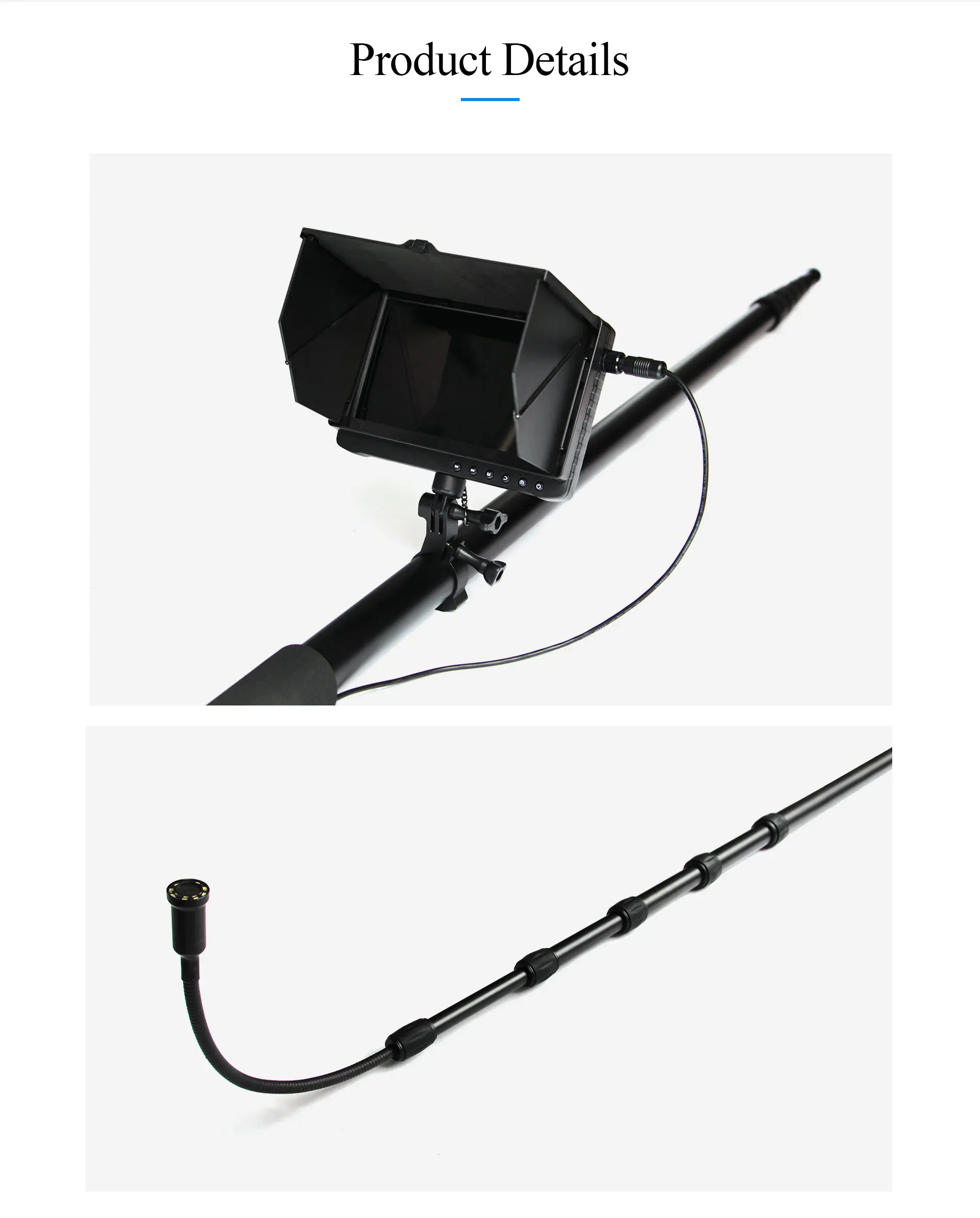 8 Meter Length Handheld Ceiling Roof Telescope Pole Inspection Camera ...