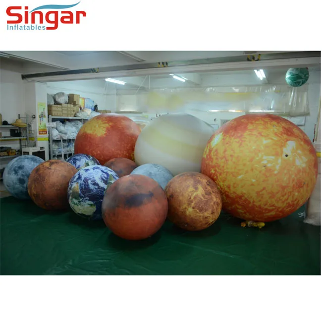 Led Lights Planet Balloon Solar System Nine Planets Inflatable Planet ...