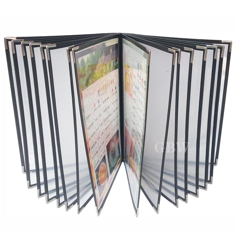 8 Pages A4 PVC Menu Holder - Durable Plastic Menu Covers