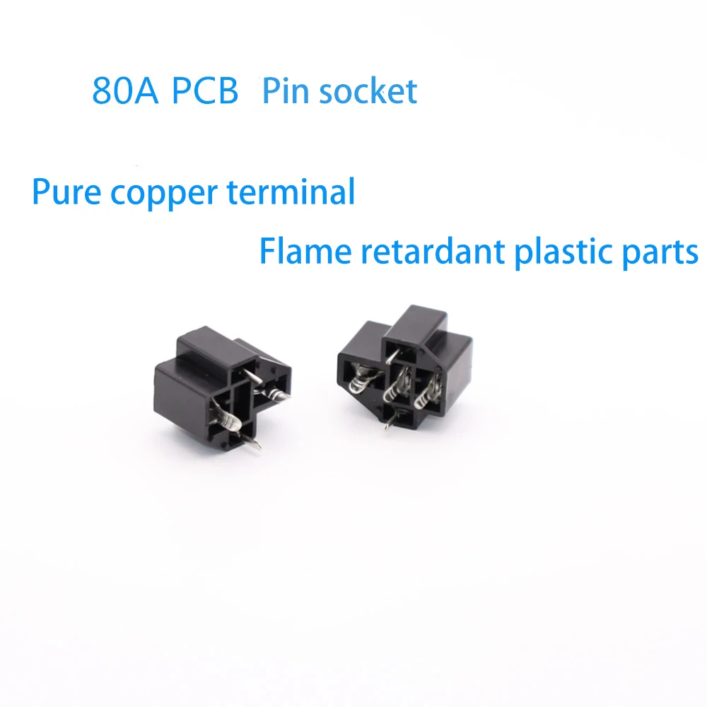 80a 40a Pcb Automotive Relay Socket 4 Pin 5 Pins Socket Black Brass 12v ...