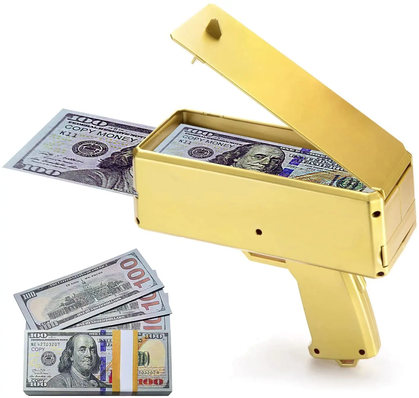 Super Paper Playing Money Gun Make It Rain Handheld Cash Gundispenser ...