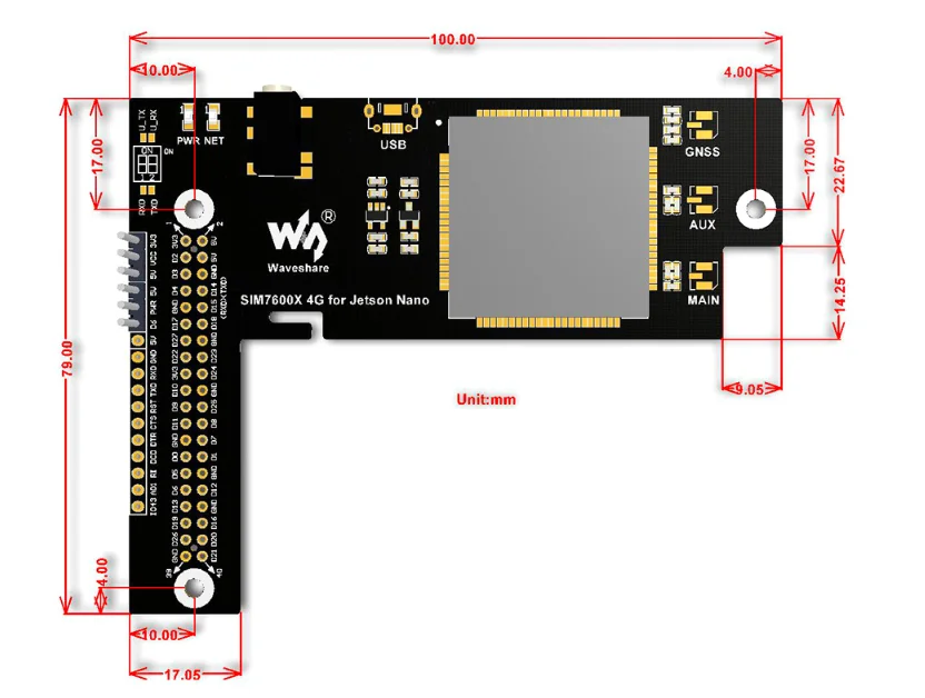 SIM7600G-H Nano 4G Expansion Board - Global Pass Compatible