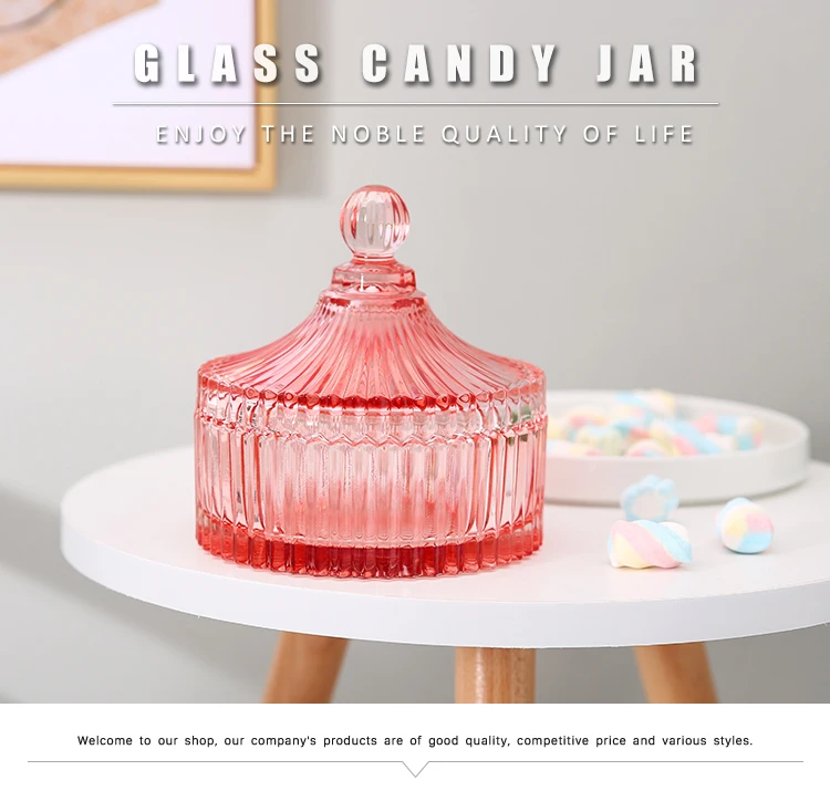 Luxury Pink Printing Sweet Sugar Bowl Box Crystal With Cover Lid ...