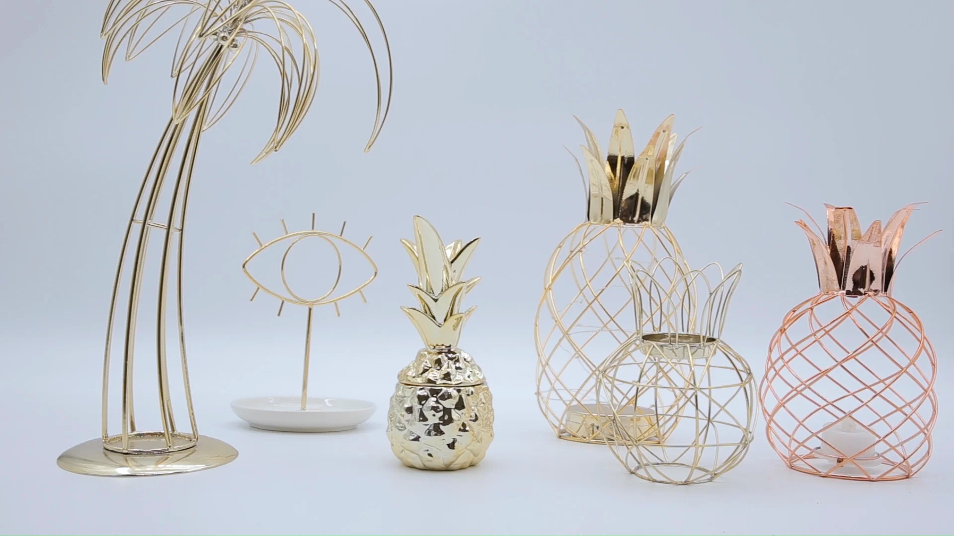 Personalized Gold Electroplated Ceramic Pineapple Home Decoration ...