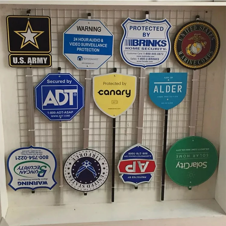 Plastic American Traffic Sign Aluminum Pole Outdoor ADT Yard Sign Print