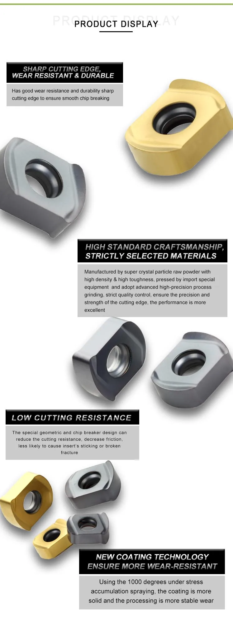 Cnc Milling Tool Carbide Tungsten Carbide Inserts,High Feed Milling ...
