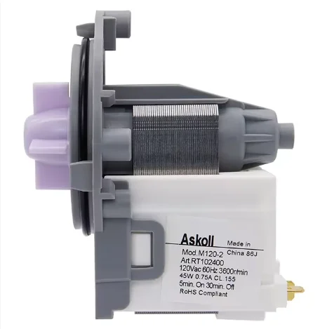 Askoll M120-2 Drain Pump Motor - Reliable Washing Machine Part