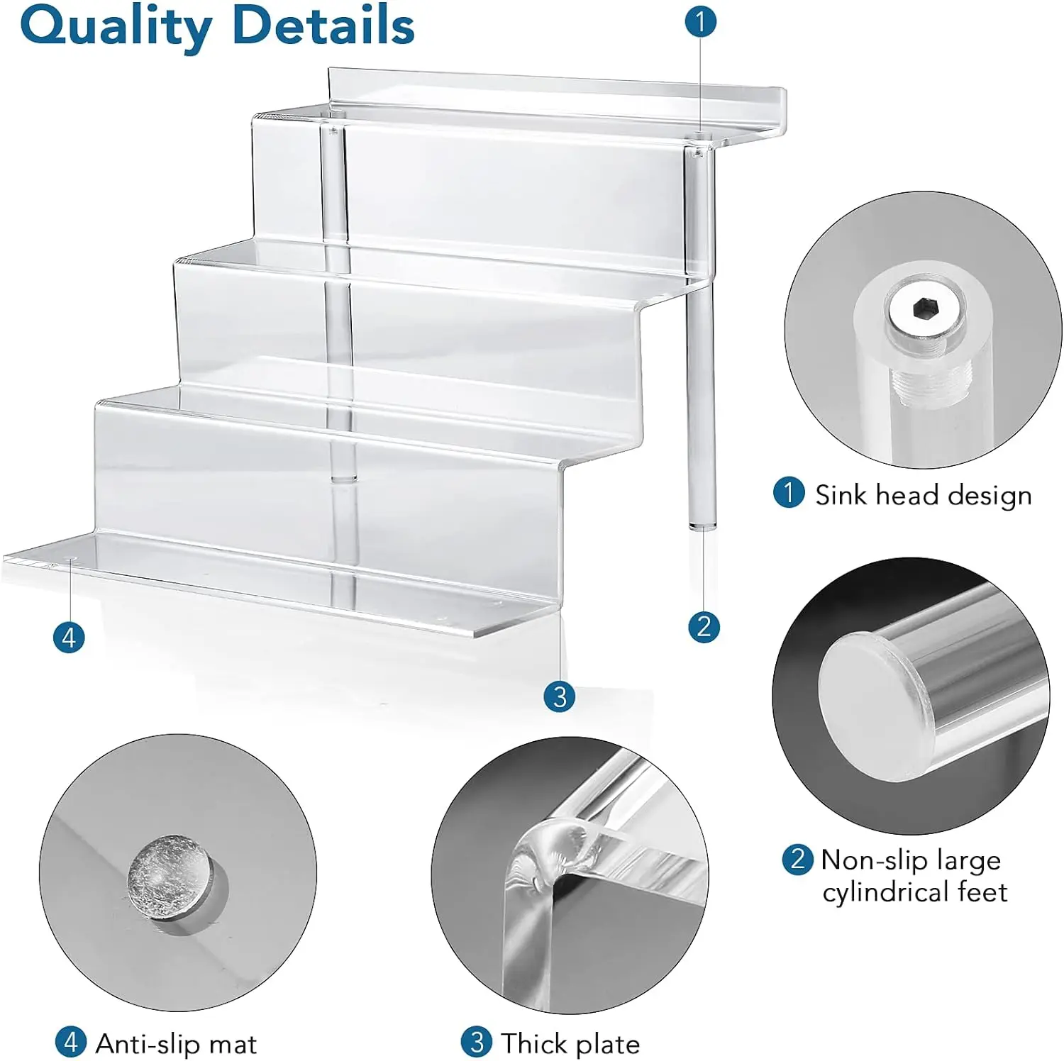Clear Acrylic Display Riser Shelf Perfume Organizer And Amiibo Action ...