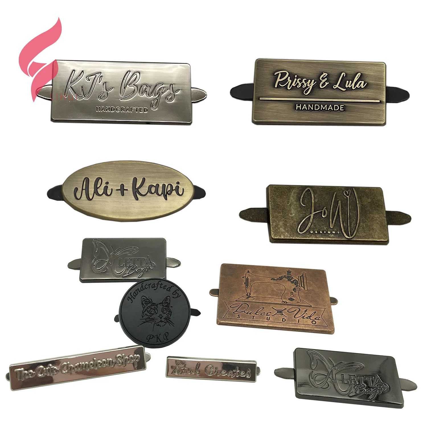 Custom Eco-Friendly Waterproof 3D Metal Bag Tags with Letter Patterns ...