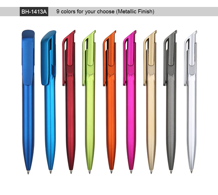 9 Colors Soft Barrel Cheap Promo Plastic Ballpoint Pens