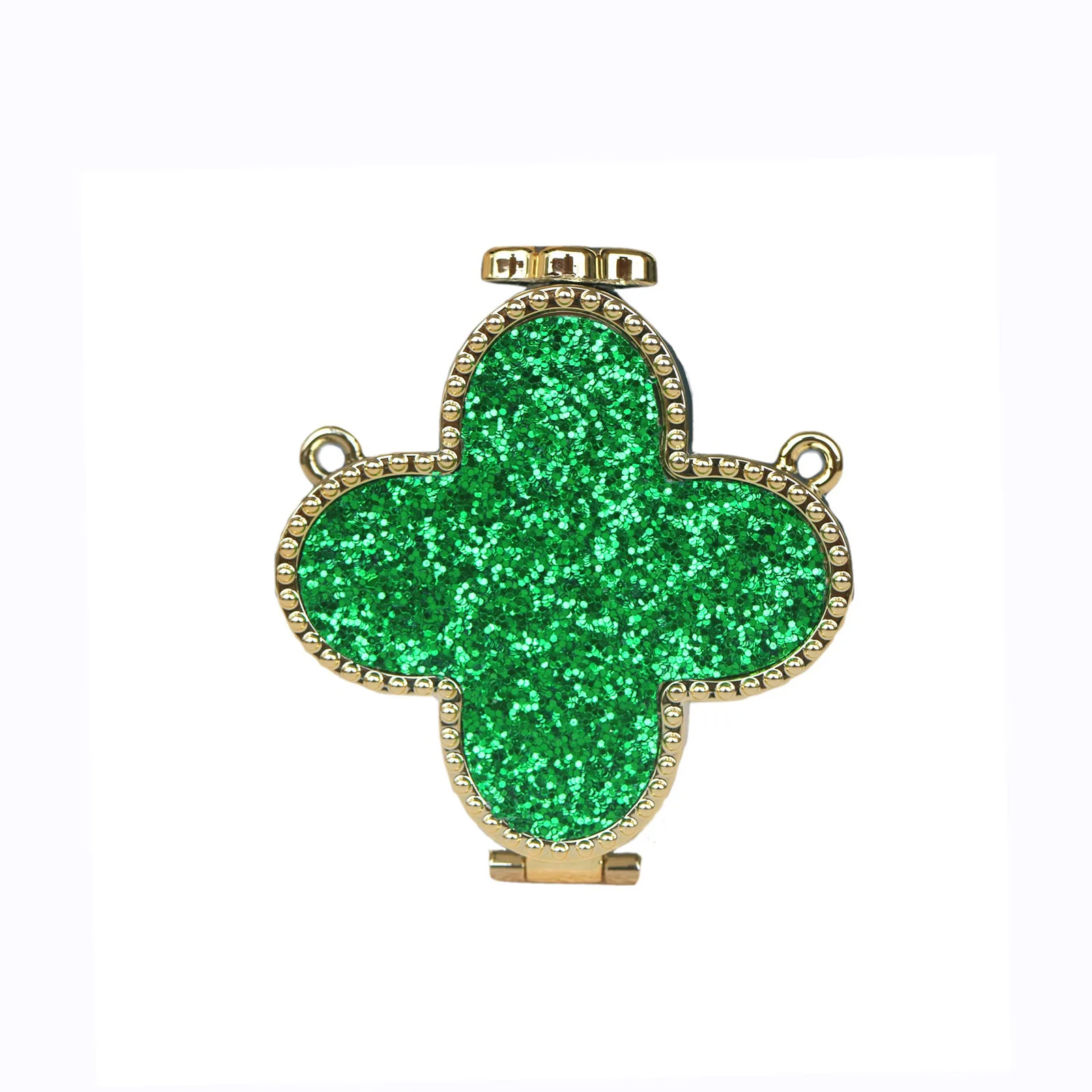 Mini Women Purse - Four-Leaf Clover Shiny Rhinestone Clutch