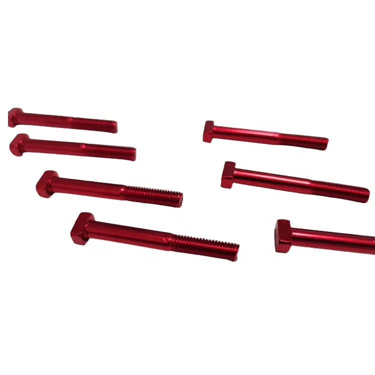 Custom M5 Aluminum Red Anodized Half-thread T-bolts For Clearing Tool ...
