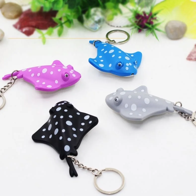 Manta Ray LED Sound Keychain - Creative Sea Animal Gift