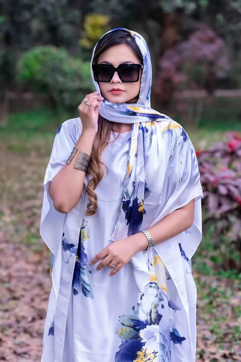 PROMISTAR 2025 Wholesale Luxury Designer Silk Printed Robe