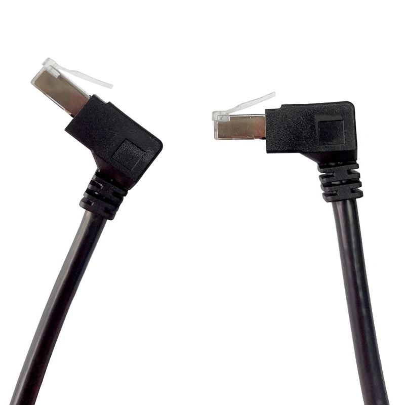 Right Angle Cat 6 Cable Rj45 Ethernet Patch Cords Straight To Ra Down ...