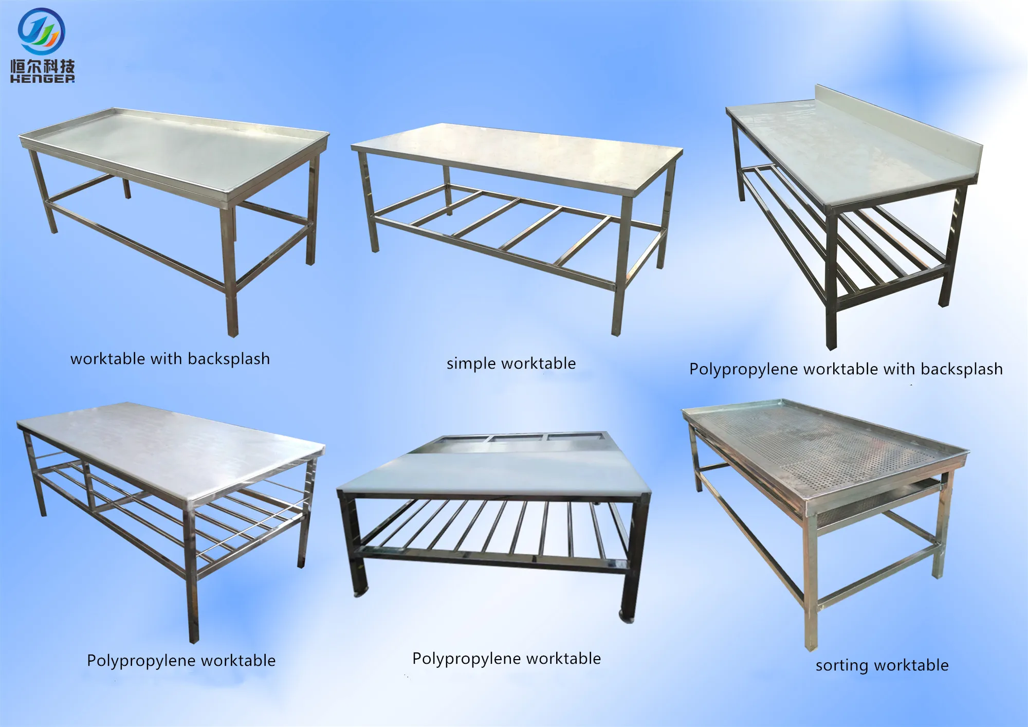 304 Stainless Steel Sorting Tables for Food Industry