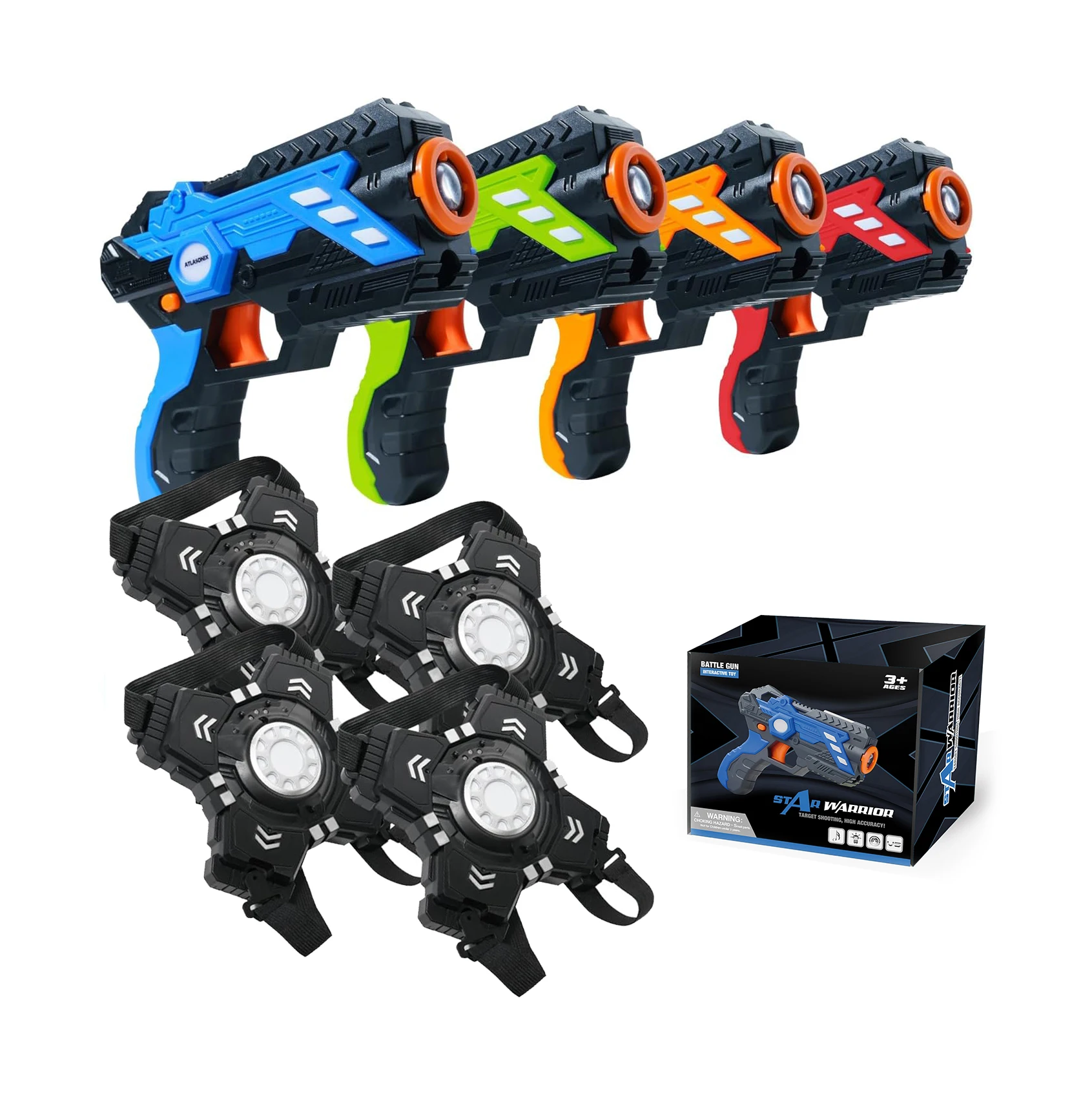 4-Person Laser Tag Game Set with Guns, Shields, and Vests - Fun for ...