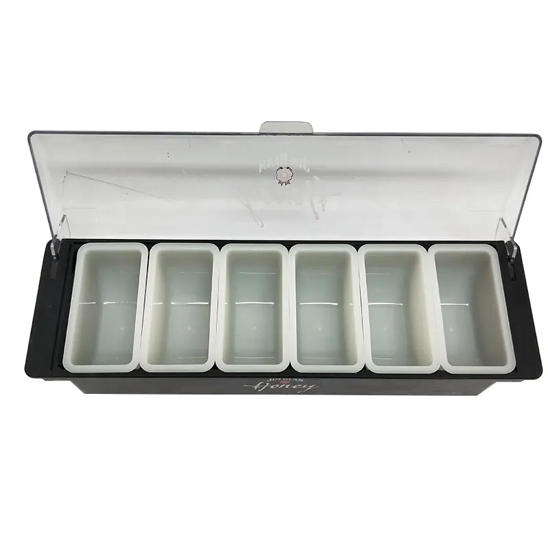 JIM BEAM 6 Compartment Plastic Bar Condiment Caddy