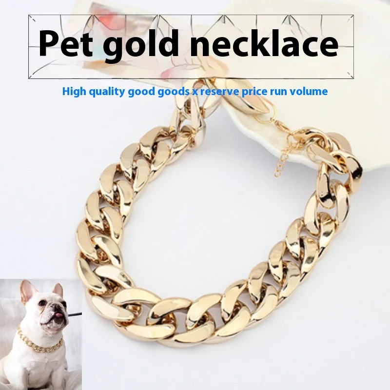 Guluu Fadou Dog Bully Gold Chain Collar Adjustable Plastic Small ...