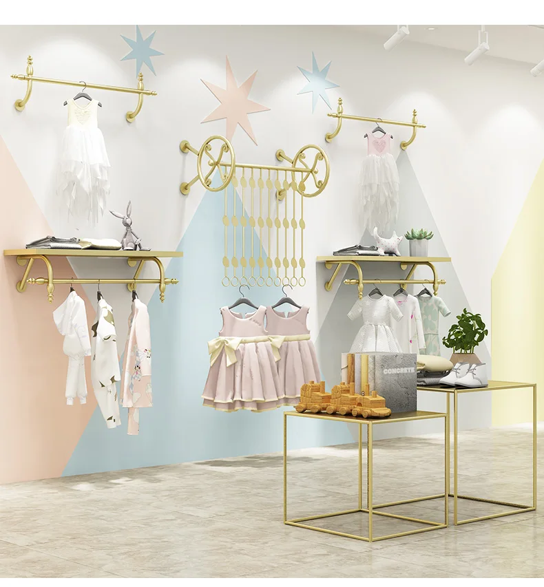 Wall Mounted Boutique Clothing Display Racks for Kids