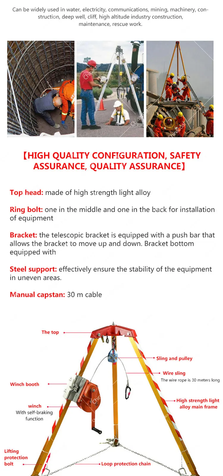 Confined Space Tripod And Winch - Buy Tripod Winch,Confined Space ...