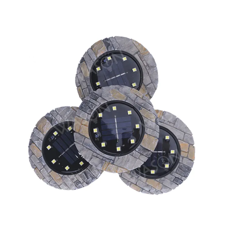 Amazon Ebay Wholesale 4pack Stone Design Disk Led Garden Solar Light ...
