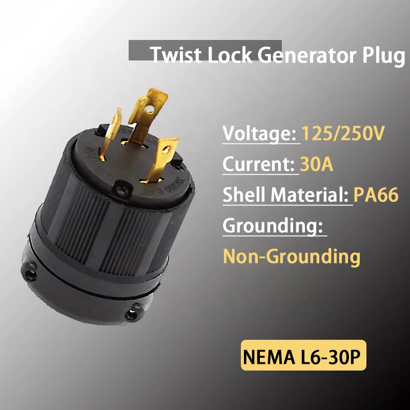 3 Pin 30a Generator Plug Twist Lock 125/250v Nema L6-30p Replacement ...
