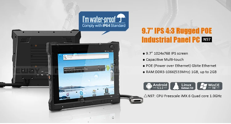 9.7 Inch IP64 Linux Android WinCE Industrial Rugged Tablet PC| Alibaba.com