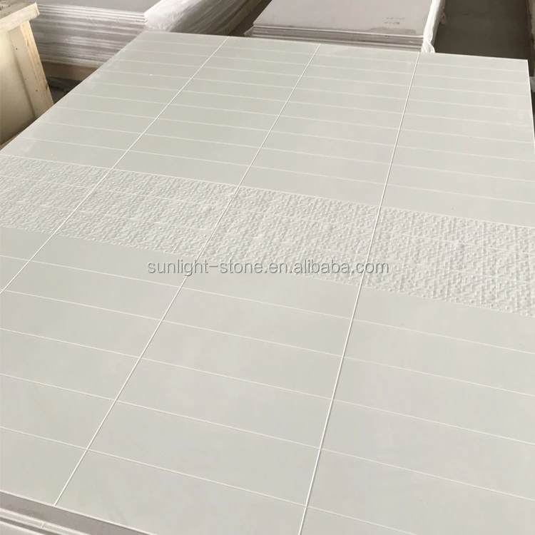 4"x15" with Integral 12" Confetti Listello White Cultured Marble Shower ...