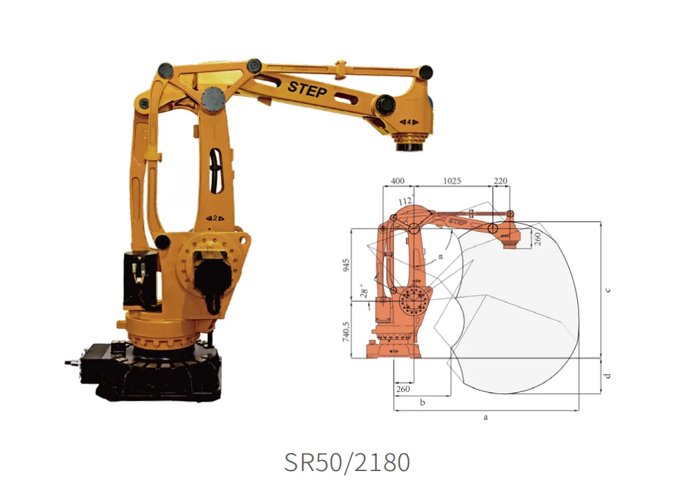 SR50/2180 6-Axis Palletizing Industrial Robot - High Speed & Load